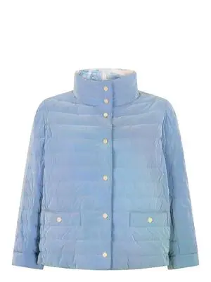 MOORER Padded High-collar Jacket - Blue