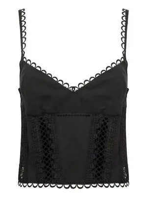 Charo Ruiz Ibiza Poppy Lace-trim Top - Black