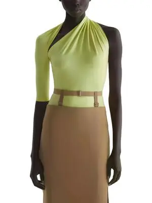 MUGLER Draped Loop T-shirt - Yellow
