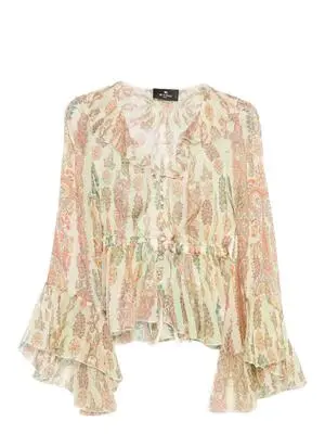 Etro Paisley Print Blouse - Green