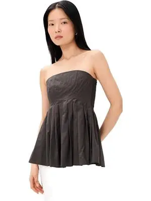 Proenza Schouler White Label Avine Strapless Top - Coffee
