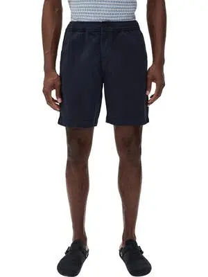 WAX LONDON Cotton Linen Blend Shorts - Navy