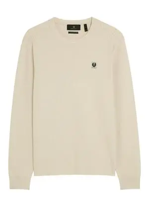 Belstaff Coast Piqué Silk And Cotton-blend Jumper - Silver