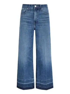 Good American Good Waist Palazzo Cropped Jeans - Navy