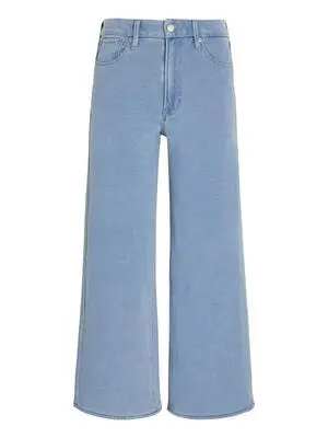 Good American Cropped Wide-leg Trousers - Light Blue