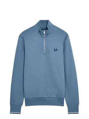 Fred Perry Cotton Half-zip Sweatshirt - Blue