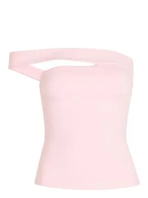 SKIMS Asymmetric Stretch-cotton Top - Pink