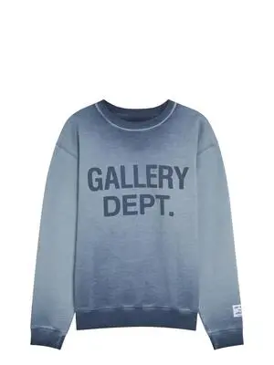 GALLERY DEPT. Logo-print Washed Cotton Sweatshirt - Blue