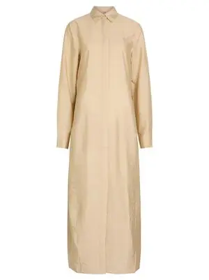 TOTÊME Crinkled Silk-Blend Maxi Shirt Dress