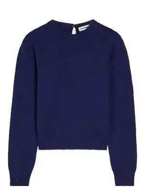 JIL SANDER 3/4 Sleeve Wool-blend Jumper - Blue