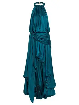 Zimmermann Natura Laser-Cut Halterneck High-Low Dress In Mint - 50% Off |  Editorialist