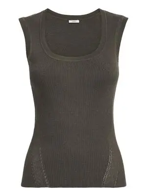 JOSEPH Knit Scoop-neck Alaou Top - Green