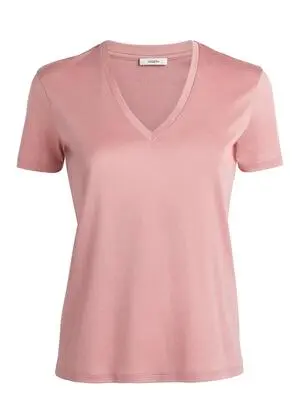 JOSEPH Organic Cotton V-neck Blanca T-shirt - Pink