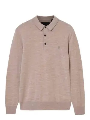 ALLSAINTS Merino Wool Mode Polo Shirt - Beige