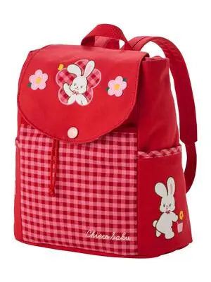 MIKI HOUSE Cotton Chieco Saku Backpack - Red