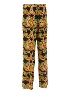 Etro Floral Print Palazzo Pants - Black