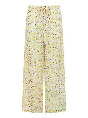 Marni Abstract Print Drawstring Palazzo Pants - Neutrals