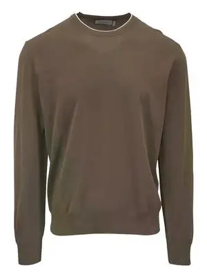 Canali Crew Neck Sweater - Brown