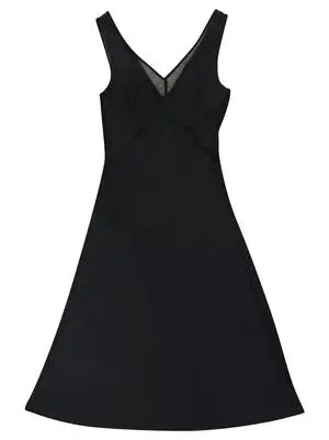 Callipygian V-neck A-line Dress - Black