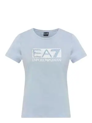 EA7 Sequin-logo T-shirt - Blue