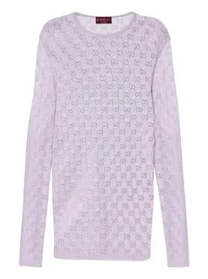GUCCI GG Embellished Silk Top
