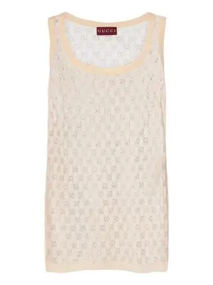GUCCI GG Embellished Silk Top