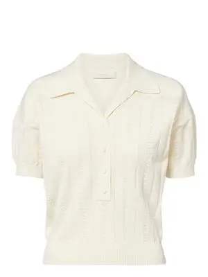 FAITHFULL THE BRAND Acme Pointelle Cotton-Blend Polo Shirt