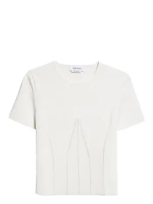 Alexander McQueen Ribbed T-shirt - Ivory