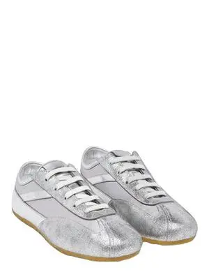 Alexander McQueen Boxe Metallic Low Top Sneakers - Champagne