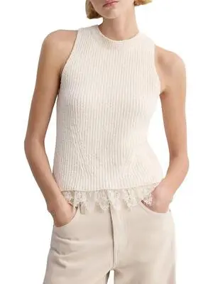 Mango Bruma Crop Sweater Tank - Ecru