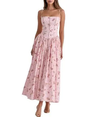 House Of Cb Floral Maxi Sundress - Pink Vintage
