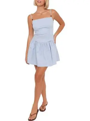 PETAL & PUP Lazar Fit & Flare Minidress - Blue