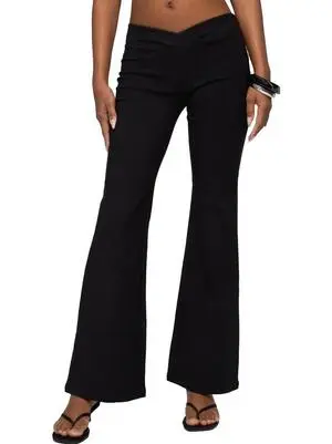 EDIKTED Alyce Crossover Flare Pants - Black