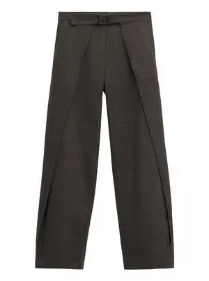 Mango Belted Pleated Trousers - Brown