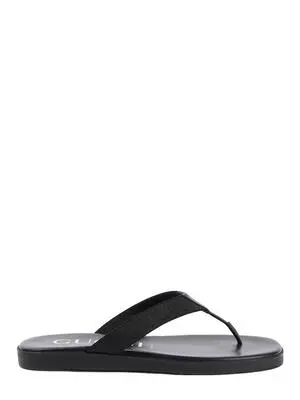Gucci Logo Canvas And Leather Thong Sandals - Black