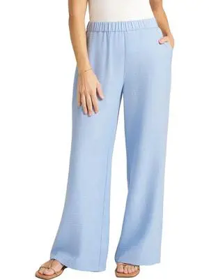 Matty M. Sadie Wide Leg Pull-on Pants - Chambray
