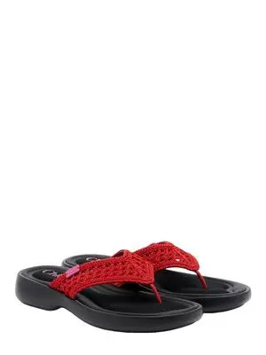 Chloé Poolette Crochet Thong Sandals - Red