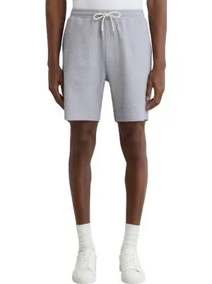 REISS Nicola Textured Shorts - Soft Blue