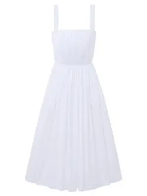 Alexander McQueen Gathered Midi Dress - Optical White