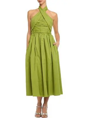 Cinq À Sept Marcie Halter Dress Dark Lime