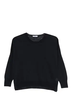 BASE Linen And Cotton Blend Sweater Blue