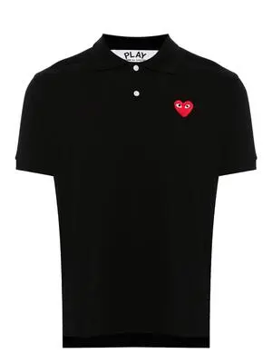 Play Comme Des Garcon Cotton Polo Shirt - Black