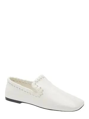 Bottega Veneta Sabato Square-toe Slipper Loafer - Alabaster