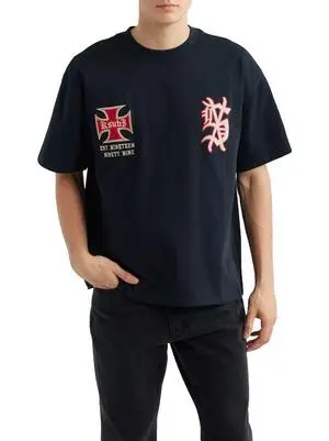 Ksubi League Ekcess Oversize Graphic T-shirt - Black