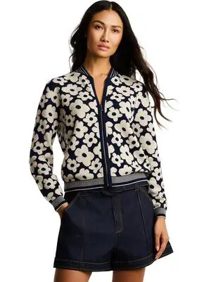 Lisa Todd Daisy Dreamer Cotton Zip-Up Jacket Navy Combo