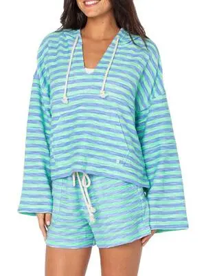 Roxy Rich Coast Stripe Hooded Sweatshirt - Spring Bud