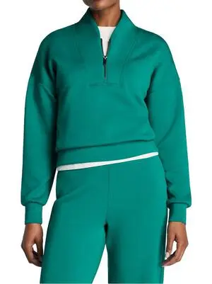 Spanx Airessentials Shawl Collar Quarter Zip Sweatshirt - Jade