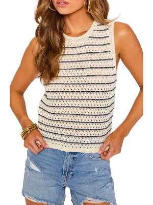 VICI Capri Stripe Open Stitch Sweater Tank