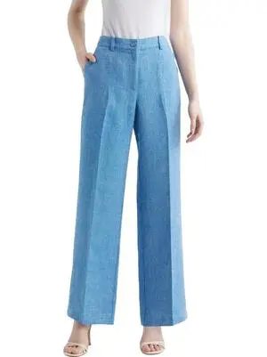 ELIE TAHARI Elie Tahari Edna Linen Wide-Leg Pants
