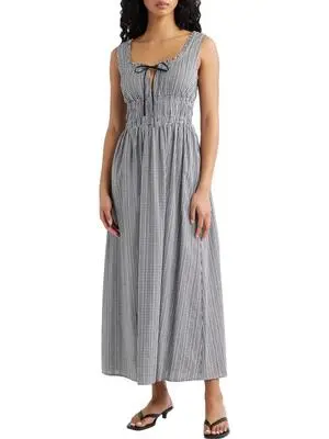 Rails Jordie Gingham Sleeveless Maxi Dress - Black Gingham